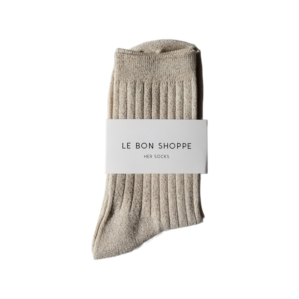 Le Bon Shoppe Socks Her Lurex Glitter Ivory Gold – Iko Iko