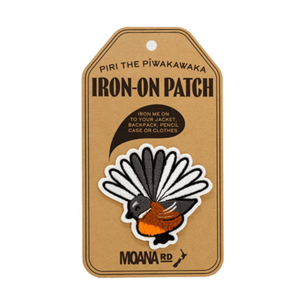 Moana Road Iron-On Patch Piri the Pīwakawaka – Iko Iko