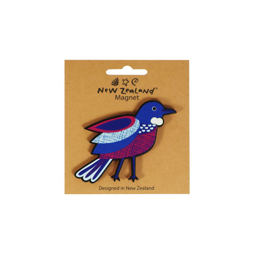 Wooden Cut Out Magnet Colourful Tūī – Iko Iko
