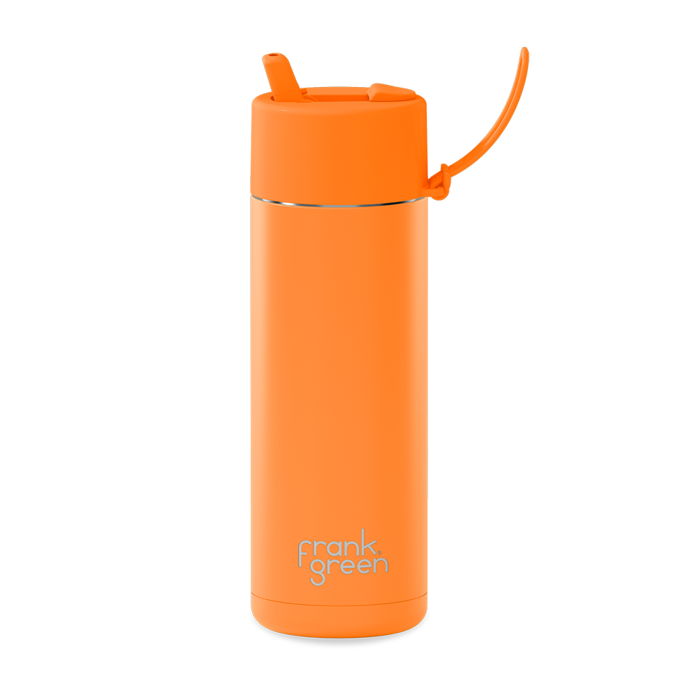 Frank Green Reusable Bottle Flip Straw 20oz Neon Orange – Iko Iko