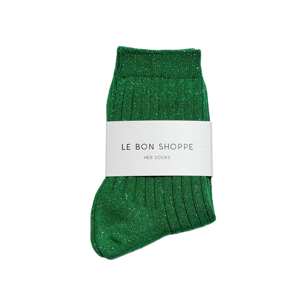 Le Bon Shoppe Socks Her Lurex Glitter Emerald – Iko Iko