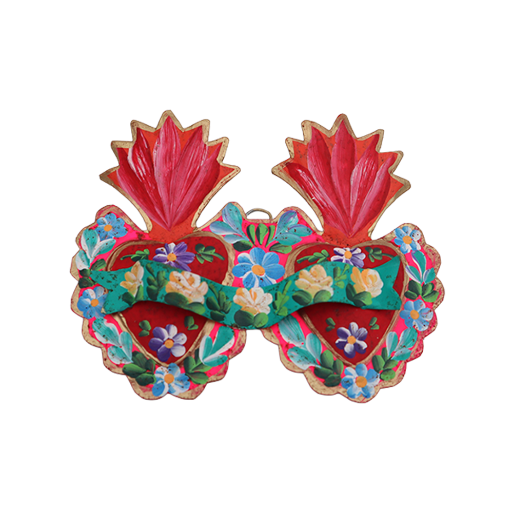 Rustico Mexico Hand Painted Mini Couple Heart – Iko Iko
