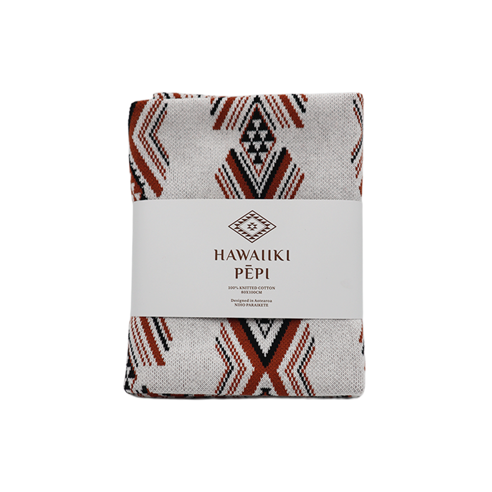 Hawaiiki Pēpi Niho Paraikete Knitted Baby blanket Brown – Iko Iko