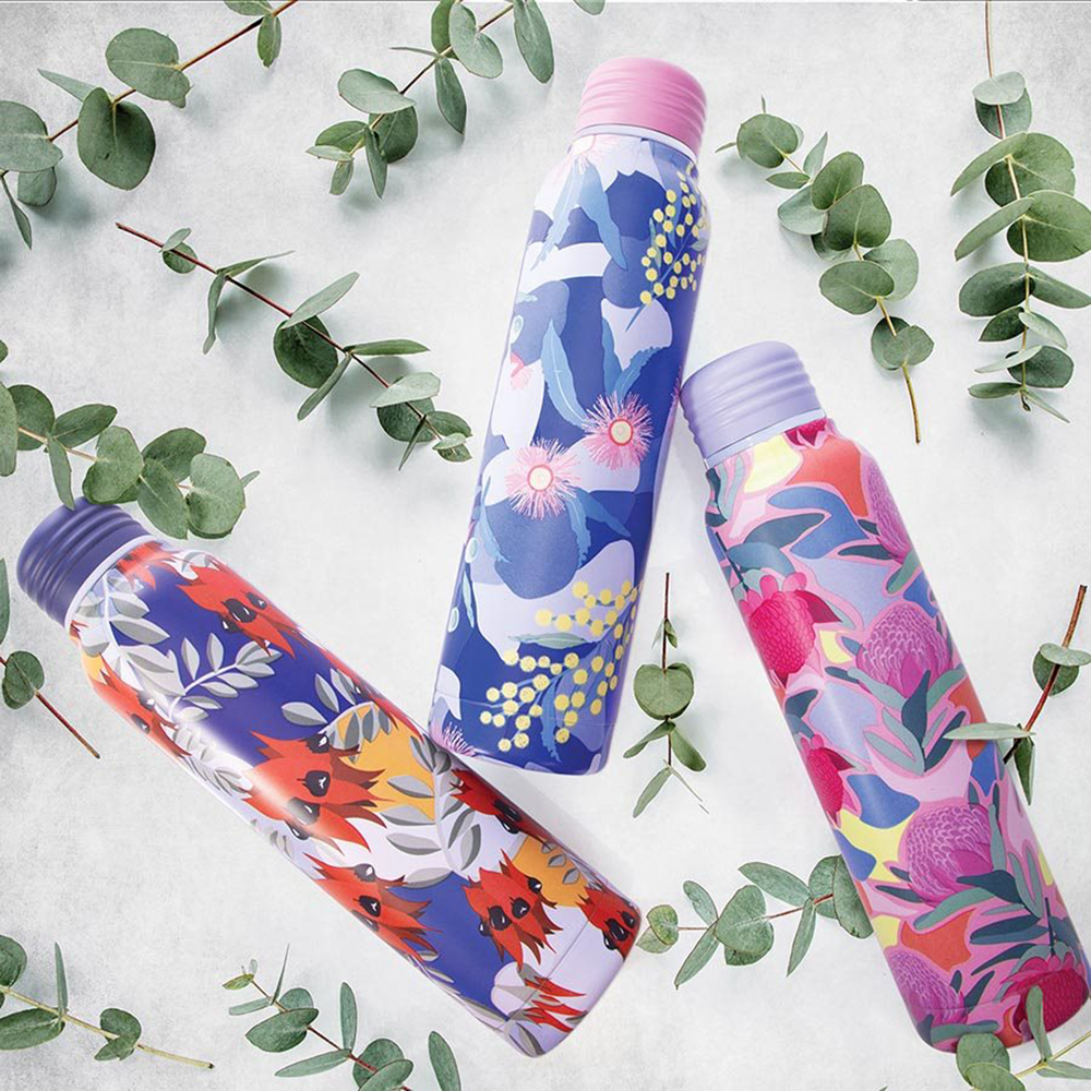 Botanical Water Bottle 350ml Pink Waratah – Iko Iko