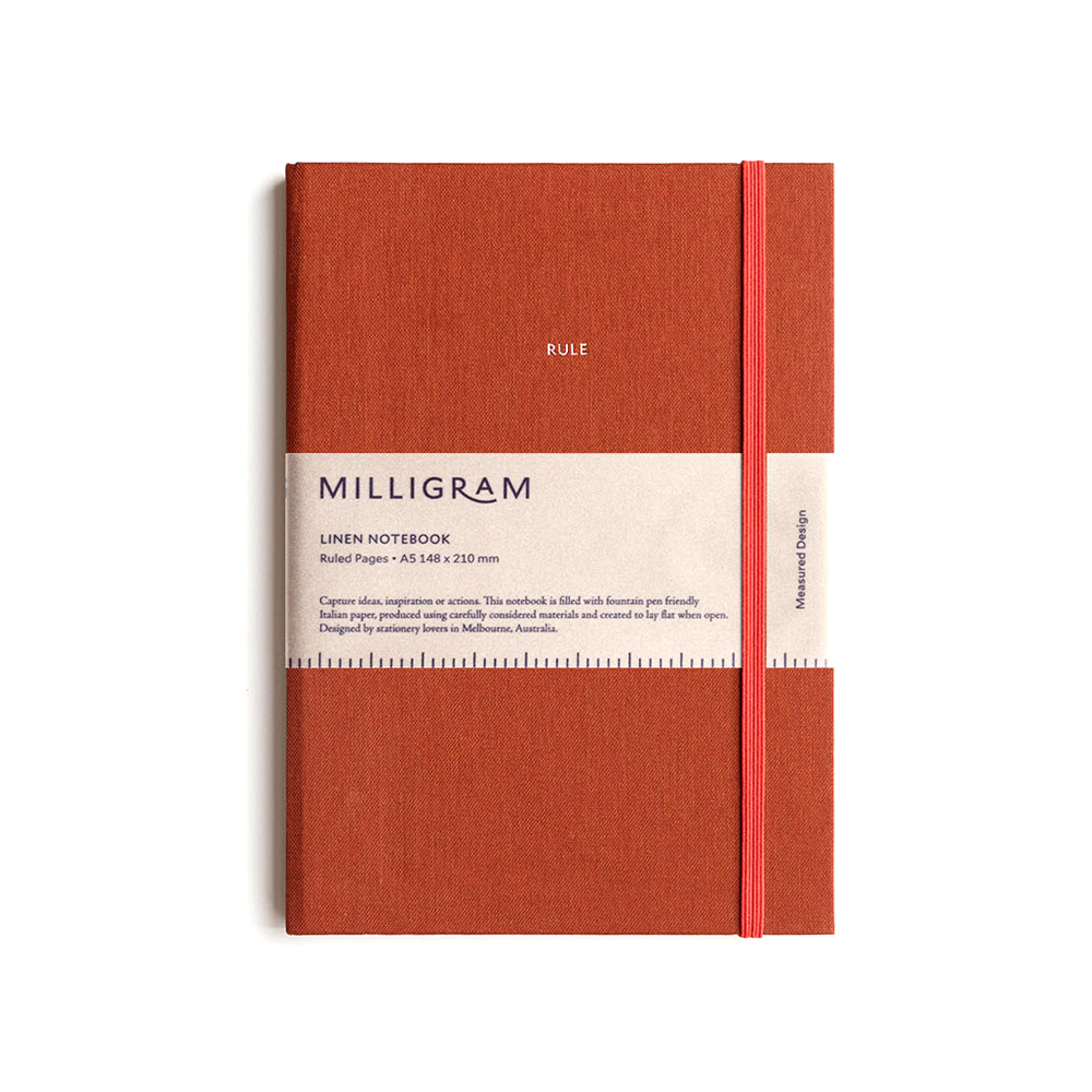 Milligram Linen A5 Notebook Ruled Terracotta – Iko Iko